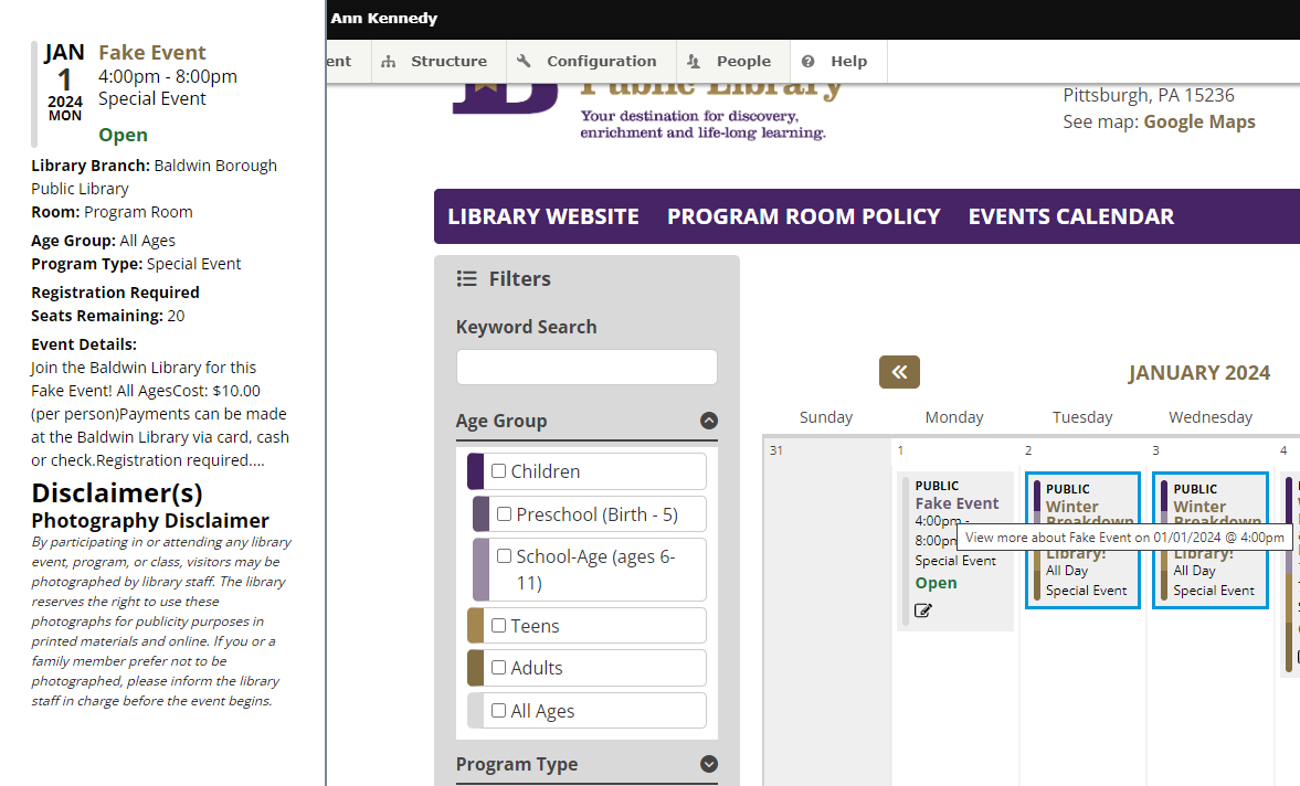 How to use our Program Calendar